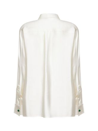 Bottega Veneta Womens Shirt Oversized Silk Satin Ivory