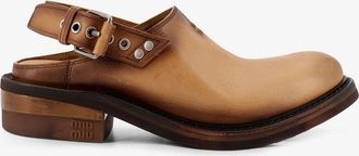 Miu Miu Foule Leather Sabot Sandals - MIU MIU - gender_Woman