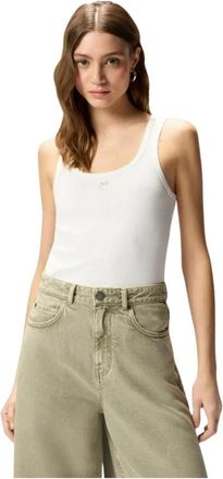 Pinko Pinko, Femme, Tops, Blanc, Taille: 38 FR Calcolatore Tank Top