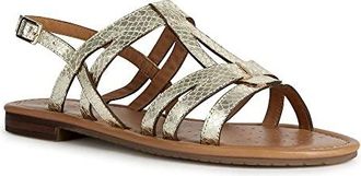 Geox Femme D Sozy S Sandales Plates, doré, 40 EU