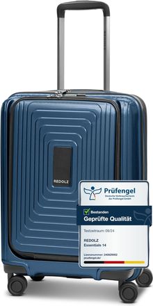 Redolz Handgepäck mit Laptopfach | Ultra-Leichter Koffer 40 x 23 x 55 cm & Frontöffnung | von 45 auf 55 Liter erweiterbar | nur 3,2 kg (Essentials 14)
