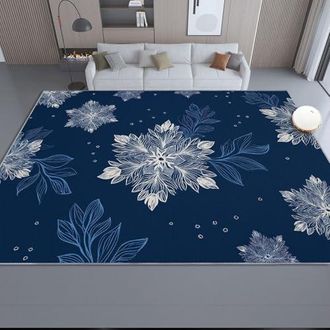 Generic Paillasson Antid&eacute;rapant Bleu Fonc&eacute; 160 x 230 cm, Tapis de Sol dint&eacute;rieur Lavable pour entr&eacute;e Cuisine Chambre &agrave; Coucher paillasson d&eacute;coratif, imprim&eacute; &Eacute;