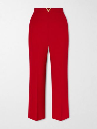 Valentino Garavani Hose Mit Geradem Bein Aus Wolle Mit Verzierung - Rot