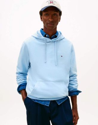 Tommy Hilfiger Sweat &agrave; capuche en tissu &eacute;ponge avec cordon de serrage et drapeau brod&eacute; - Bleu fonc&eacute;