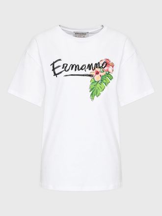 Ermanno Scervino T-Shirt D42EL036EK8 Wei&szlig; Regular Fit