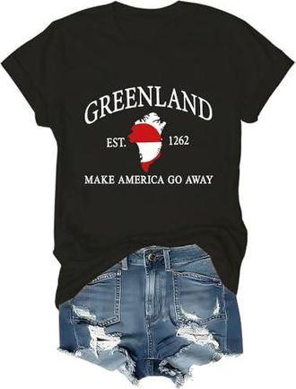 Generic Greenland T-shirt Make America Go Away pour homme et femme, Noir, XXL