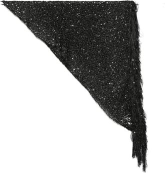 Simona Corsellini Femme, Accessoires, Noir, Taille: ONE Size &Eacute;charpe Orn&eacute;e de Franges