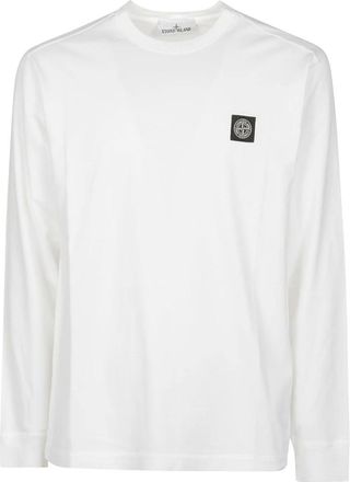 Stone Island Homme, Tops, Blanc, Taille: M T-shirt 60/2 en jersey de coton