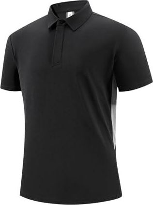 Generic T-shirt de course &agrave; pied pour homme - Respirant - Uni - Col rabattu - Extensible - L&eacute;ger - &Eacute;l&eacute;gant - Confortable - D&eacute;contract&eacute; - Sport - Entra&icirc;nement 