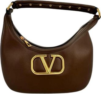 Valentino Pre-owned Sac Hobo Stud Sign - Femme - Pre-owned - Brun - Taille: ONE Size