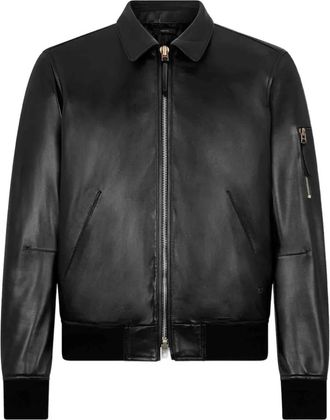 Tom Ford collar leather jacket - Schwarz