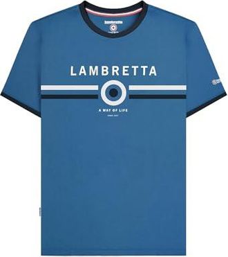 Lambretta SS9821 Target Ringer T-shirt à col rond Bleu foncé, noir foncé, XL