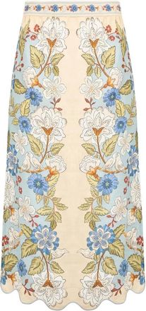 Farm Rio Farm Rio, Femme, Jupes, Multicolore, Taille: 36 FR Garden Scarf Midi Skirt