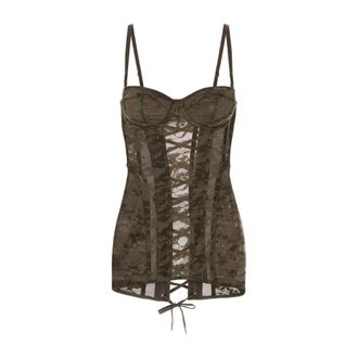 Diesel Camo Spitze Bodice X Savage Fenty - - Tops - Damen - Braun - 4XL