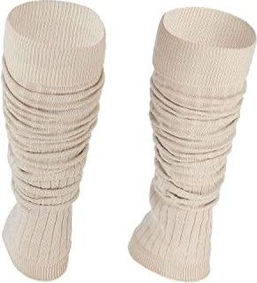 Ateena Jambi&egrave;res en Coton &agrave; la Mode pour les Dames, Douces le Gu&ecirc;tres Femme pour Danse, Gardez le mollet au chaud et confortable, Cadeau Sportif, Beige clair
