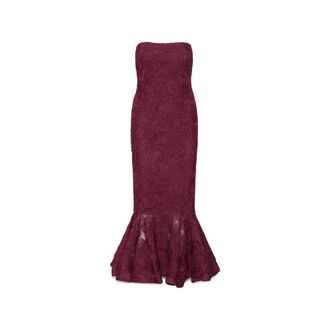Rotate Flower Flounce-hem Midi Dress