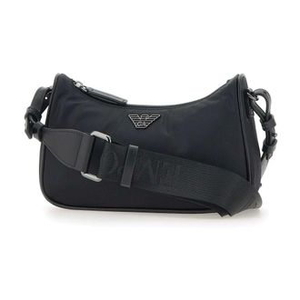 Emporio Armani Homme, Sacs, Noir, Taille: ONE Size Sac Bandouli&egrave;re en Nylon Noir avec Logo