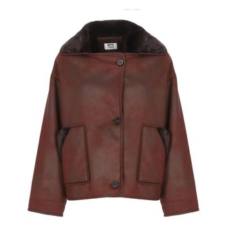 Betta Corradi Femme, Vestes, Rouge, Taille: 36 FR Manteau en fourrure synth&eacute;tique