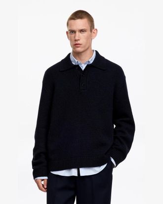 Arket Polopullover Aus Wolle -Blau