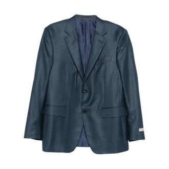 Canali Checked Blazer - - Jackets - Herren - Blau - 2XL