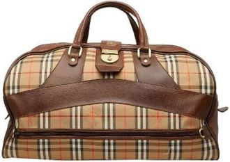 Burberry unisex, Pre-owned, Brun, Taille: ONE Size Sac Week-end en Toile Pre-owned