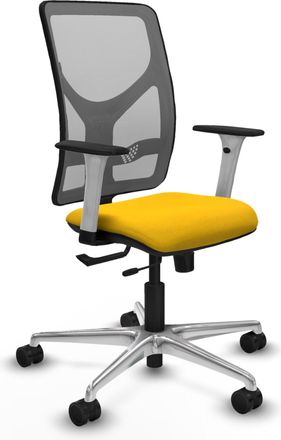 Piqueras y Crespo Stuhl Home Office mit wei&szlig;en und schwarzen Armlehnen, h&ouml;henverstellbare Lendenwirbelst&uuml;tze, ausgestattet mit Syncro/Traslack und Schneideschaum, Grau/