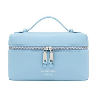 Emporio Armani Nappa Leder Vanity Case mit Schulterriemen - - Bags - Damen - Blau - ONE SIZE