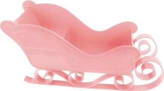 Garneck Weihnachtsschlitten Ornament Kleiner Schlittenschmuck aus Kunststoff in Rosa Stabile Tischdekoration f&uuml;r Wohnzimmer Party und K&uuml;che