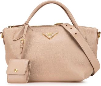 Prada sac à bandoulière Vitello Daino (2000-2025) - Marron