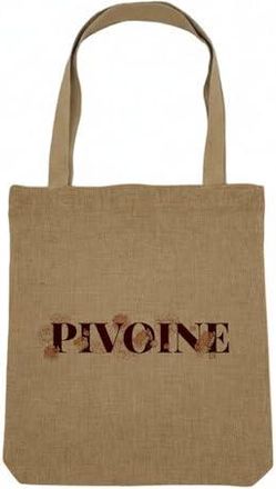 Fabulous Sac Shopping Tote Bag Aspect Lin - Pivoine Fleurs Minimaliste Chic Jardin Amour - Sac de Courses Toile Epaisse 360g Beige Naturel Cabas Port&eacute; Epaule S