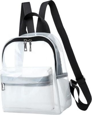 FOMIYES Sac à Dos Transparent Grand Volume avec Fermeture Éclair et Résistant Sac de Voyage et Scolaire Unisexe pour Étudiants Rangement Pratique pour Clés et