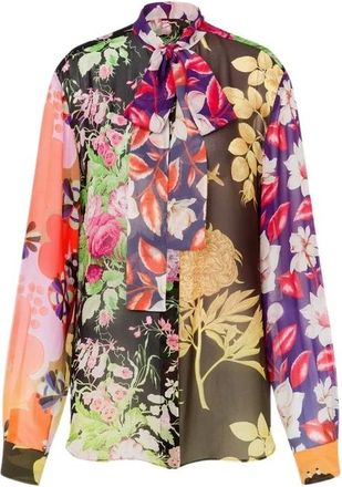 Moschino Femme, Blouses et Chemises, Multicolore, Taille: 38 FR Chemise Imprim&eacute;e en Georgette de Soie