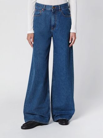 Blaz&eacute; Milano High-Waist Flare-Jeans aus Baumwolldenim mit Stickerei