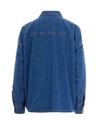 Max Mara Womens Oversized Shirt Medium Blue Cotton