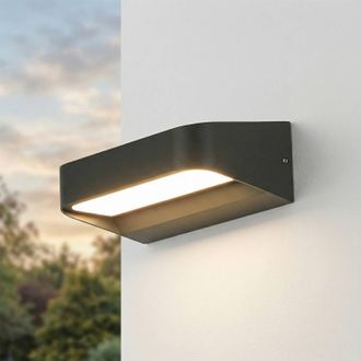 Licht-Erlebnisse Wandlampe au&szlig;en LED IP54 14,2 cm breit Au&szlig;enleuchte Anthrazit 3000 K warmwei&szlig; 450 lm Aluminium Wandleuchte Modern Au&szlig;enleuchte Balkon