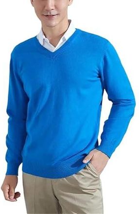 Generic Pull chaud en laine pour homme col en V ample d&eacute;contract&eacute; tricot&eacute; &agrave; manches longues pull polyvalent, 98, XXL