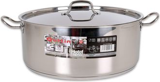 Quttin Hotel 62256 Kochtopf mit Deckel aus Edelstahl, mehrfarbig, 34 cm x 0,8 mm x 12,5 l, Kunststoff, silberfarben