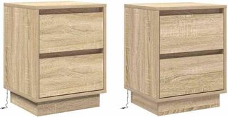 vidaXL Nachttisch 2 pcs Sonoma Eiche 39 x 34,5 x 50 cm Holzwerkstoff Vidaxl