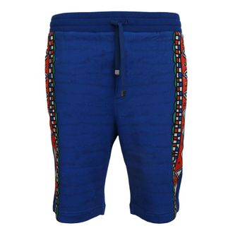 Dolce & Gabbana Homme, Shorts, Bleu, Taille: XS Shorts Bermuda Imprim&eacute;s Multicolores