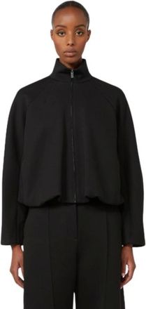 Max Mara Femme, Sweatshirts et sweats &agrave; capuche, Noir, Taille: 42 FR SweaT-shirt Bomber &agrave; Ourlet Rassembl&eacute;