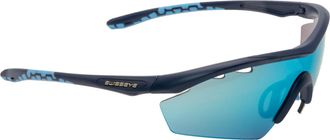 Swisseye Solena Sportbrille (verstellbarer Nasenbereich & gummierte Bügelenden, splitterfreies Fassungsmaterial, Etui & Mikrofaserbeutel), dark blue/light blue