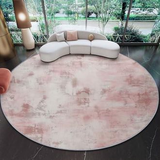 Generic Tapis Rond 150 cm (Round) Microfibre Douce Tapis Circulaire Salon Rose Vieilli Abstrait Chambre Imprim&eacute;s Imprim&eacute; Antid&eacute;rapant Lavable Tapis de Sol Tap