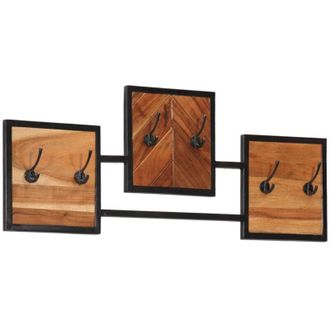 vidaXL Wandgarderobe 90x1x35 cm Massivholz Akazie und Eisen Vidaxl