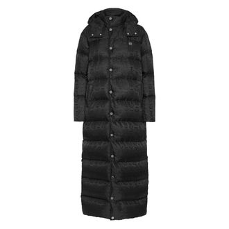 Philipp Plein Femme, Manteaux, Noir, Taille: 38 FR Long Down Jacket Monogram