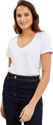 Grain de Malice Tshirt Basique col V Femme - Blanc cassé Blanc - Taille XL