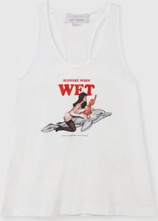 Stella McCartney Jeff Koons Slippery When Wet Tank, Woman, Pure white, Size: XS