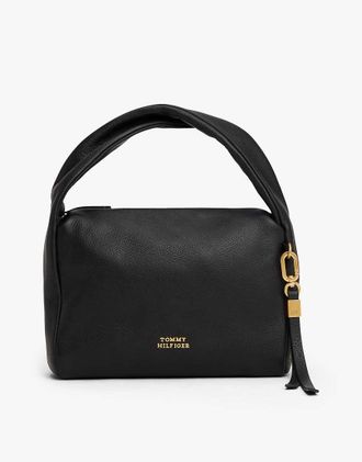 Tommy Hilfiger Sac à main en cuir avec poignée torsadée - Noir