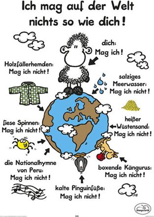 1art1 Empireposter - Sheepworld - mag auf der Welt - Größe (cm), ca. 61x91,5 - Poster