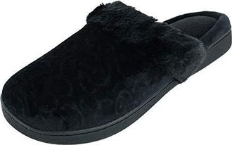 Isotoner Pantoufles en velours pour femme, noir (noir), 37.5/38 EU