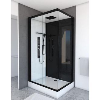 Aurlane Aurlane - Cabine de douche duality 3 rectangle - 110x80x215cm - Verre Trempé - Mitigeur Chrome